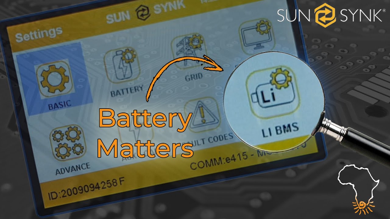 Sunsynk LiBMS setting - YouTube