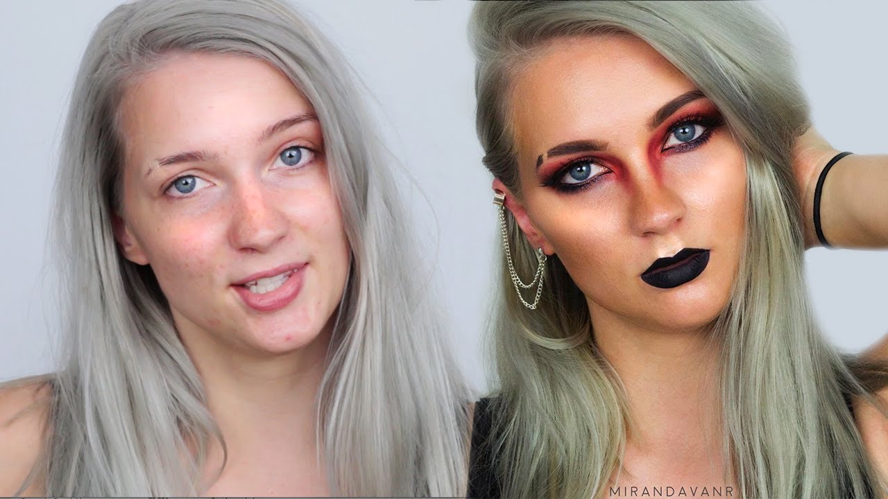 GRUNGE Red Makeup Tutorial - YouTube