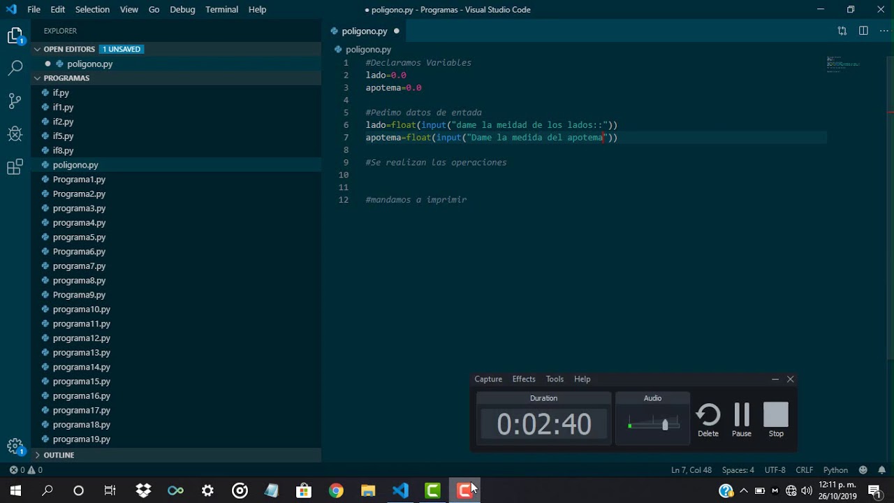 Programa con el lenguaje python - (Perímetro y Área de un Polígono ...