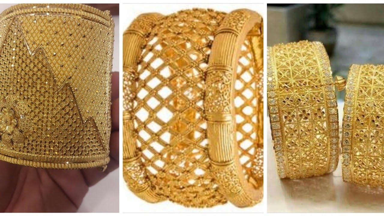 Gold african top single gold bangle jewelry designs - YouTube
