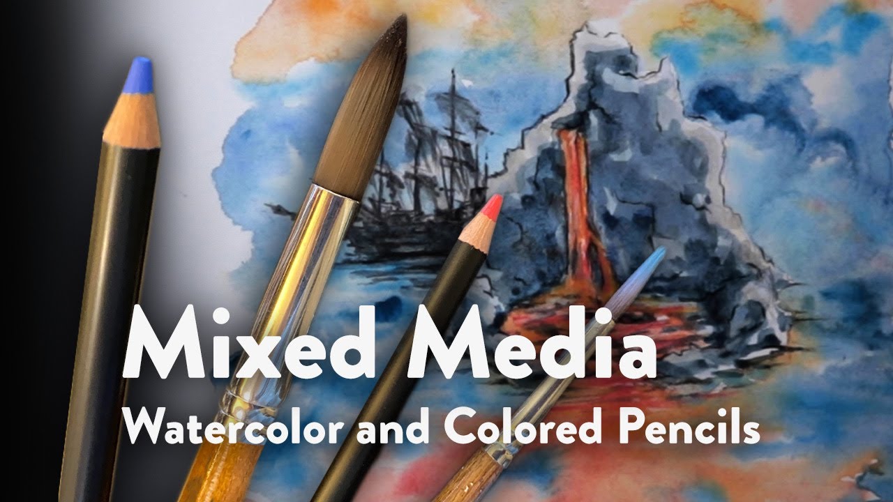 Mixed Media: Experimenting with Watercolor and Colored Pencil - YouTube