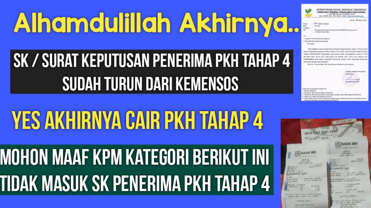 SK / Surat Keputusan penerima pkh tahap 4 turun dari kemensos, akhirnya ...