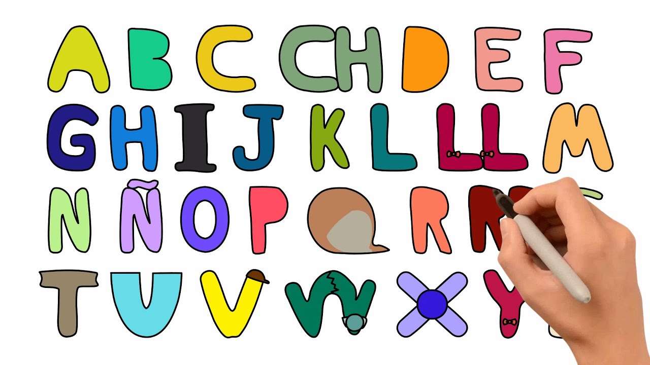 How to draw Faceless Spanish Alphabet Lore - ABCD Drawing and Coloring ...