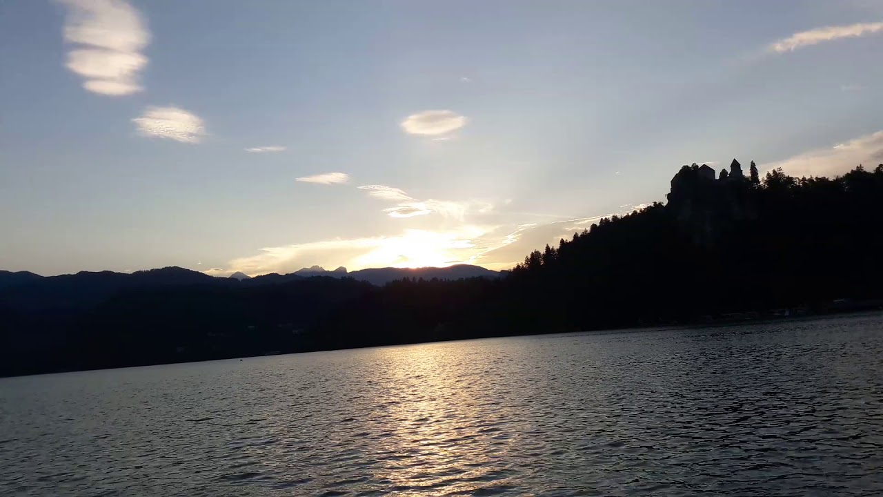Bled lake, sunset - YouTube