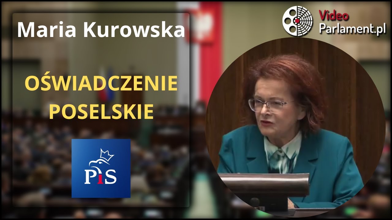Maria Kurowska - oświadczenie poselskie - YouTube