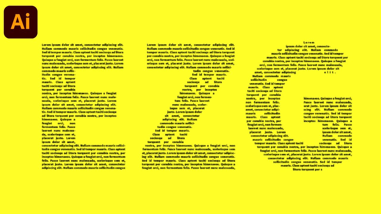 How to Fill a Character with Text in Adobe Illustrator - YouTube