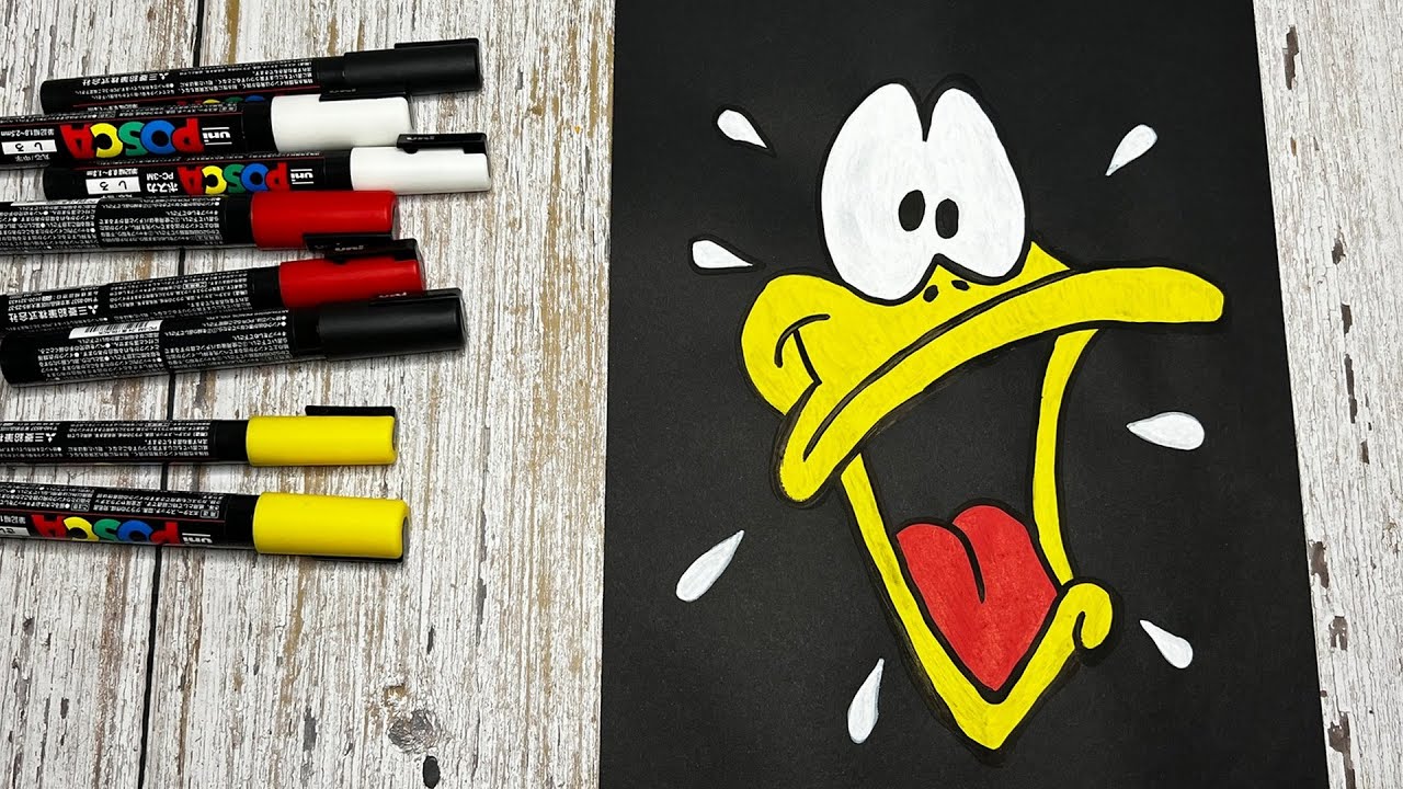 Daffy Duck Drawing with Posca Markers! - YouTube