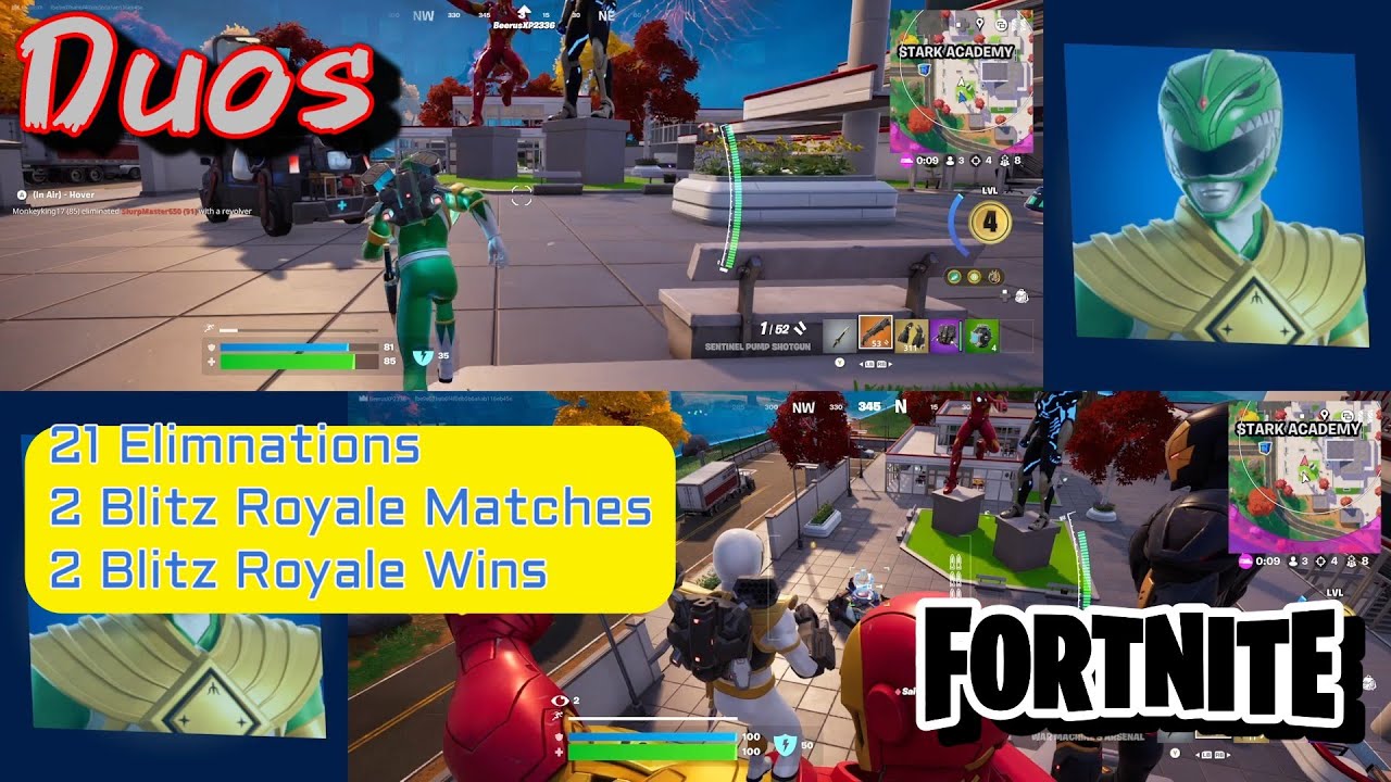 Split Screen Blitz Royale W/ Power Rangers - Fortnite Battle Royale ...