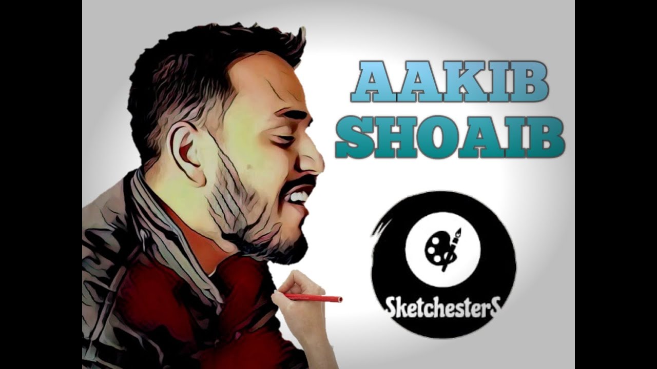 How To Draw AAKIB SHOAIB Step By Step - YouTube