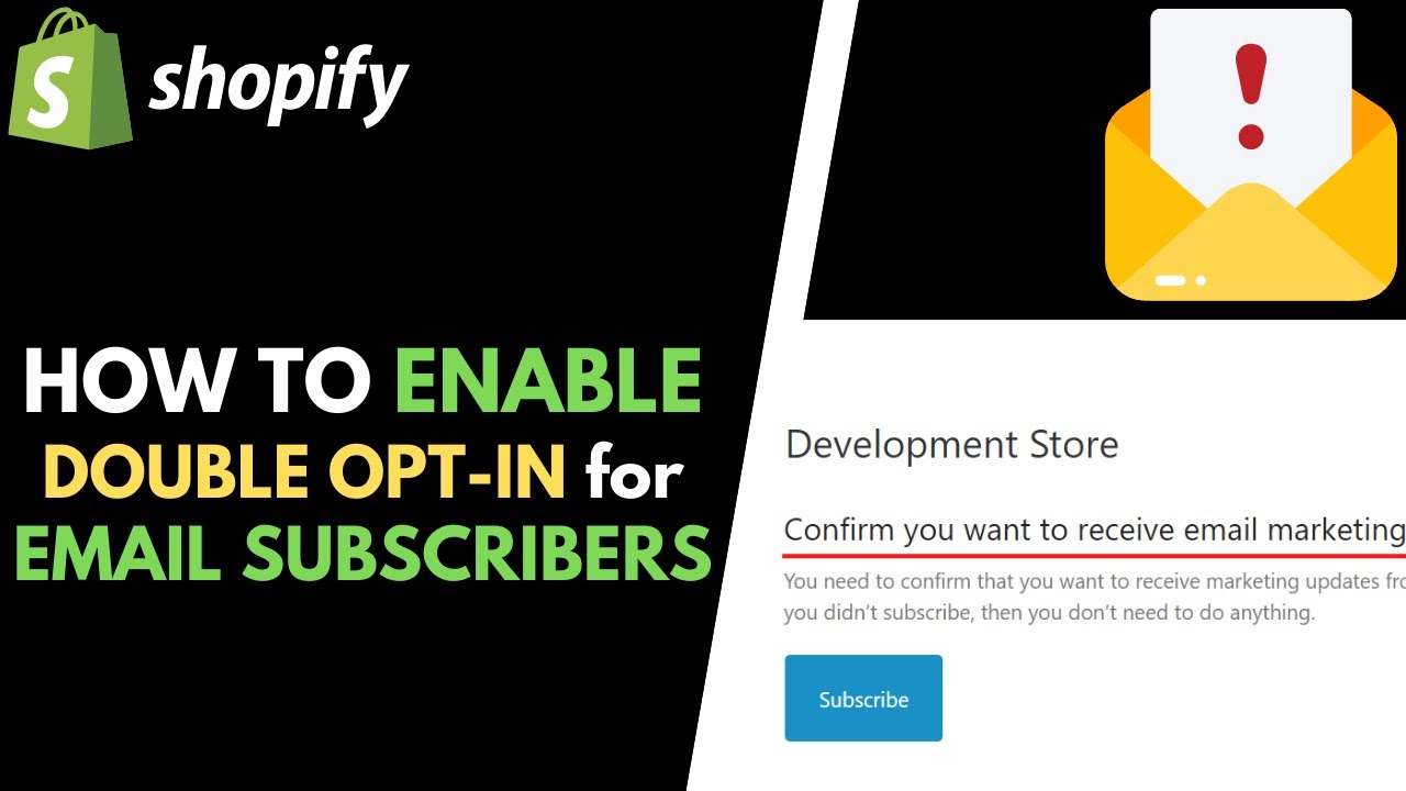 Shopify: How to Enable Email Newsletter Double Opt-in - YouTube