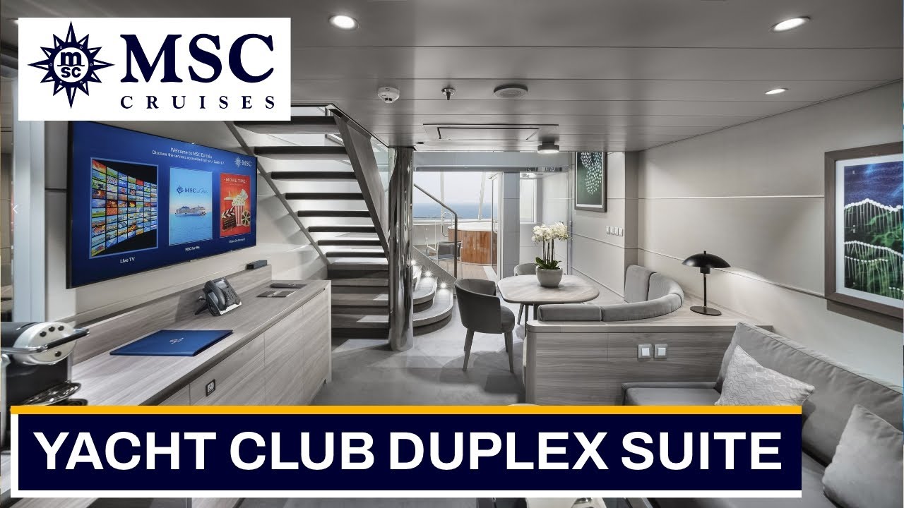 MSC Euribia Yacht Club Duplex Whirlpool Suite Cabin Tour - YouTube