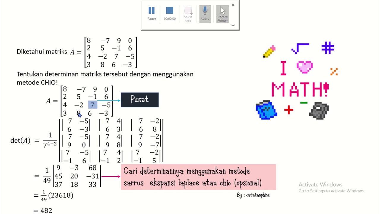 Determinan Matriks Metode CHIO - YouTube