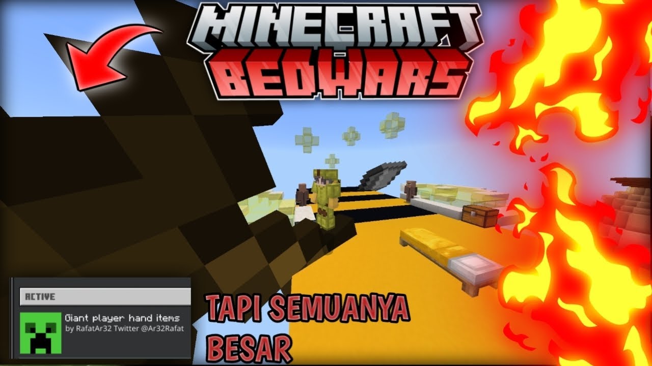 MINECRAFT BEDWARS TAPI ITEM MENJADI BESAR BANGET! - YouTube