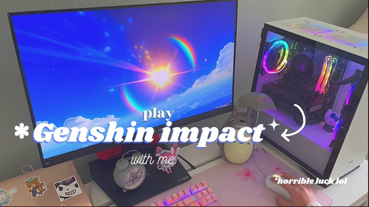 🕹️playing genshin impact on my aesthetic pc set up | cozy gameplay ...