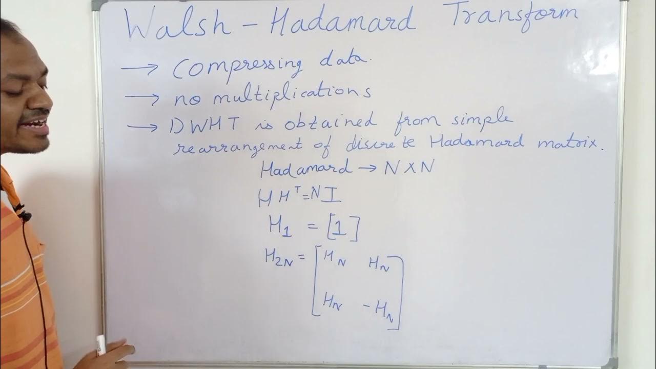 Hadamard Transform | Walsh Hadamard Transform | DWHT | Wavelets ...