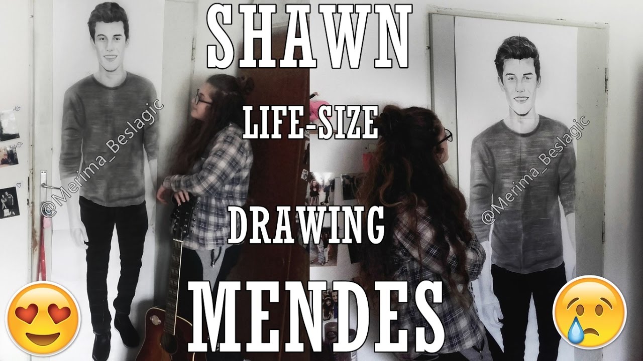LIFE-SIZE DRAWING OF SHAWN MENDES - YouTube