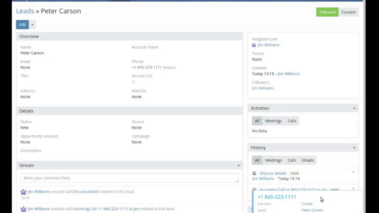 VoIP Integration extension for EspoCRM - YouTube