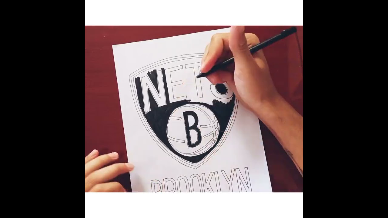 Como fazer escudo do Brooklyn Nets How to draw Brooklyn Nets logo ...