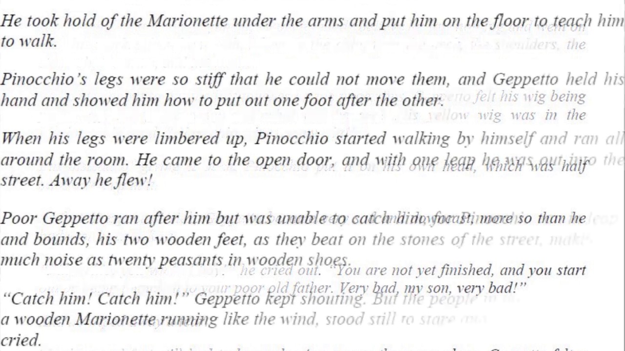 Learn English Through Stories: Pinocchio Chapter 3 - YouTube