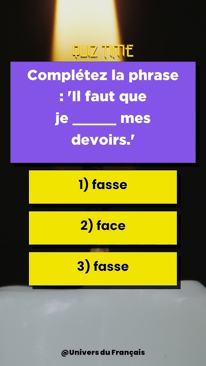 "Quiz De Vocabulaire Français : Les Homophones" - YouTube
