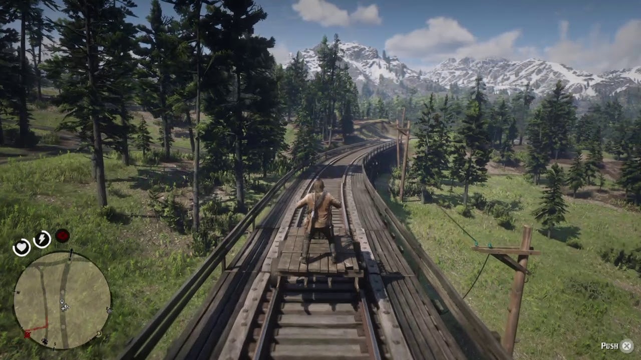 Red Dead Redemption 2 - Crashing the Handcar into a train - YouTube