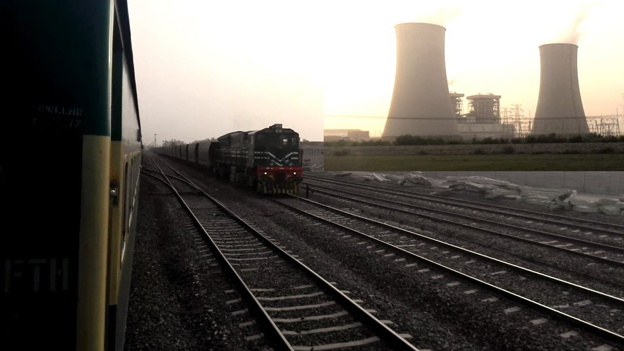Pakistan Train Travel || Business Express Crossing Coal Power Plant ...