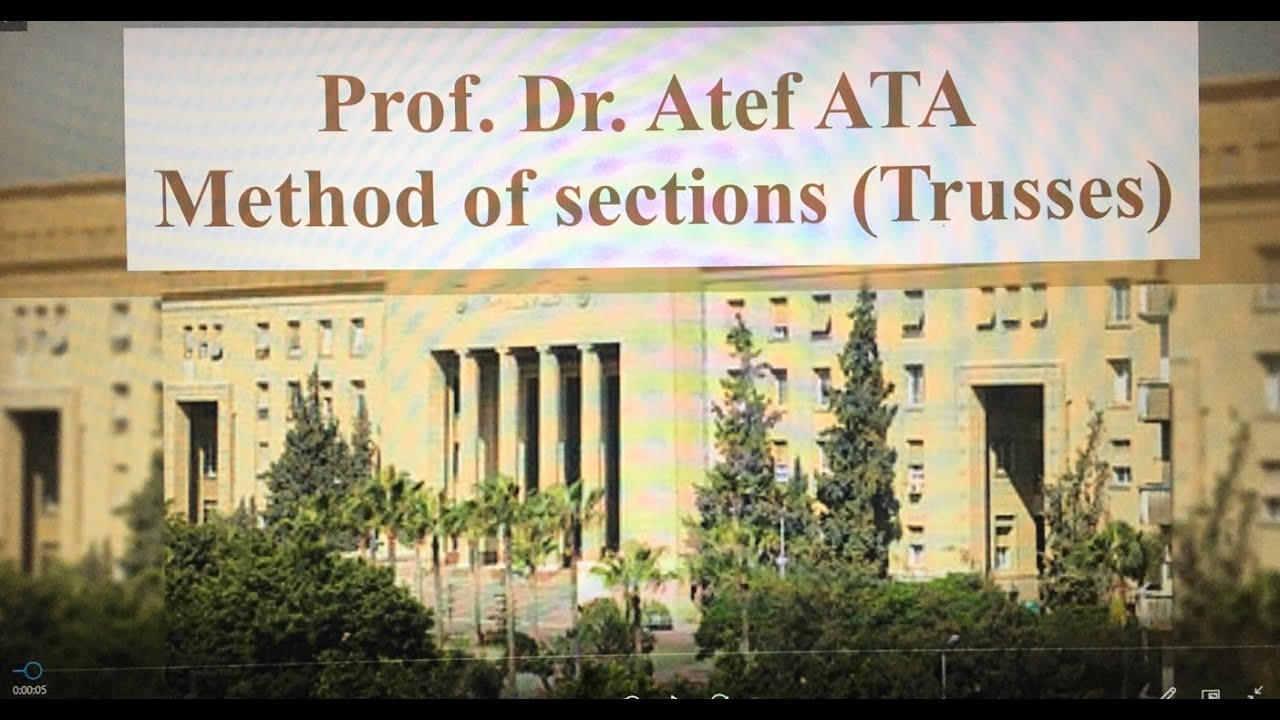 Prof. Dr. Atef ATA Method of sections (Trusses) - YouTube