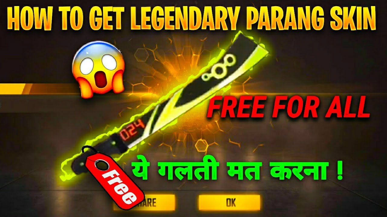 How to get legendary parang skin free in freefire || Permanent Parang ...