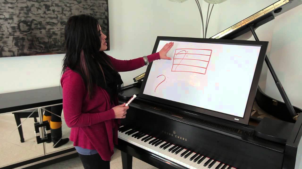 What Identifies the F Line in a Musical Staff? : Piano Lessons - YouTube