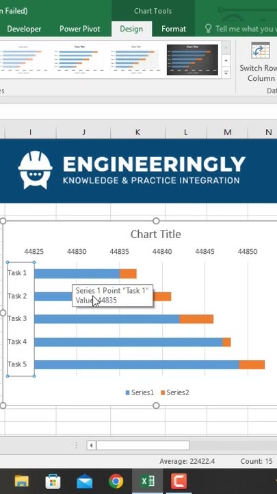 Gantt Chart In Excel Engineeringly Shorts Excel Explore Youtube