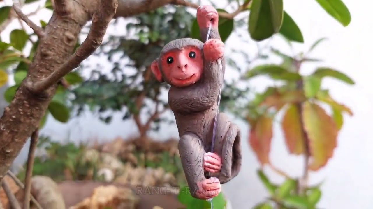 pocket monkey|| clay art|| Tutorials - YouTube