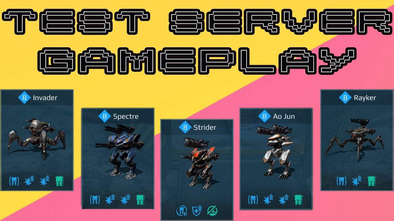 War Robots Invader Spectre Strider Ao Jun Rayker Ao Ming Test Server ...