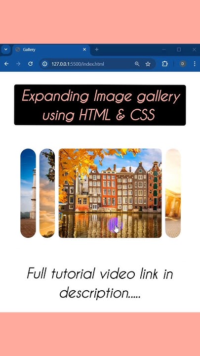 Expanding Image Gallery using HTML and CSS #shorts #short #viral - YouTube