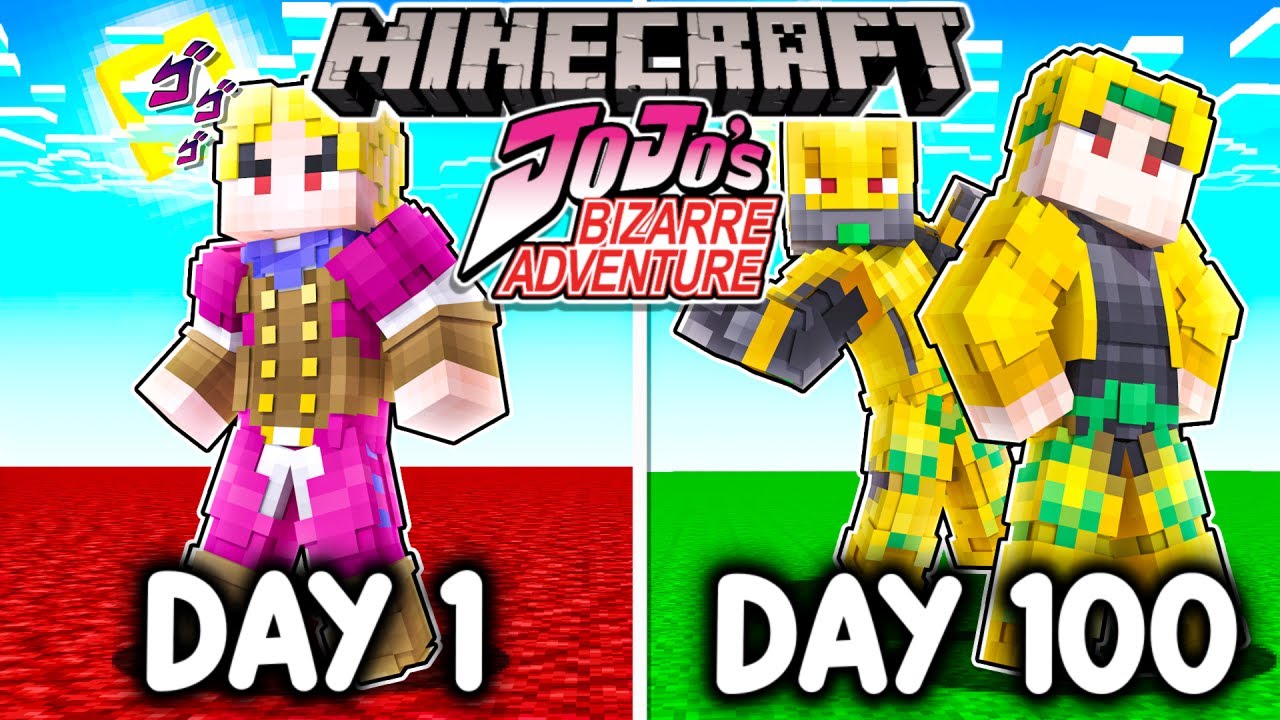 I Survived 100 DAYS as DIO in JOJO'S Minecraft! - YouTube