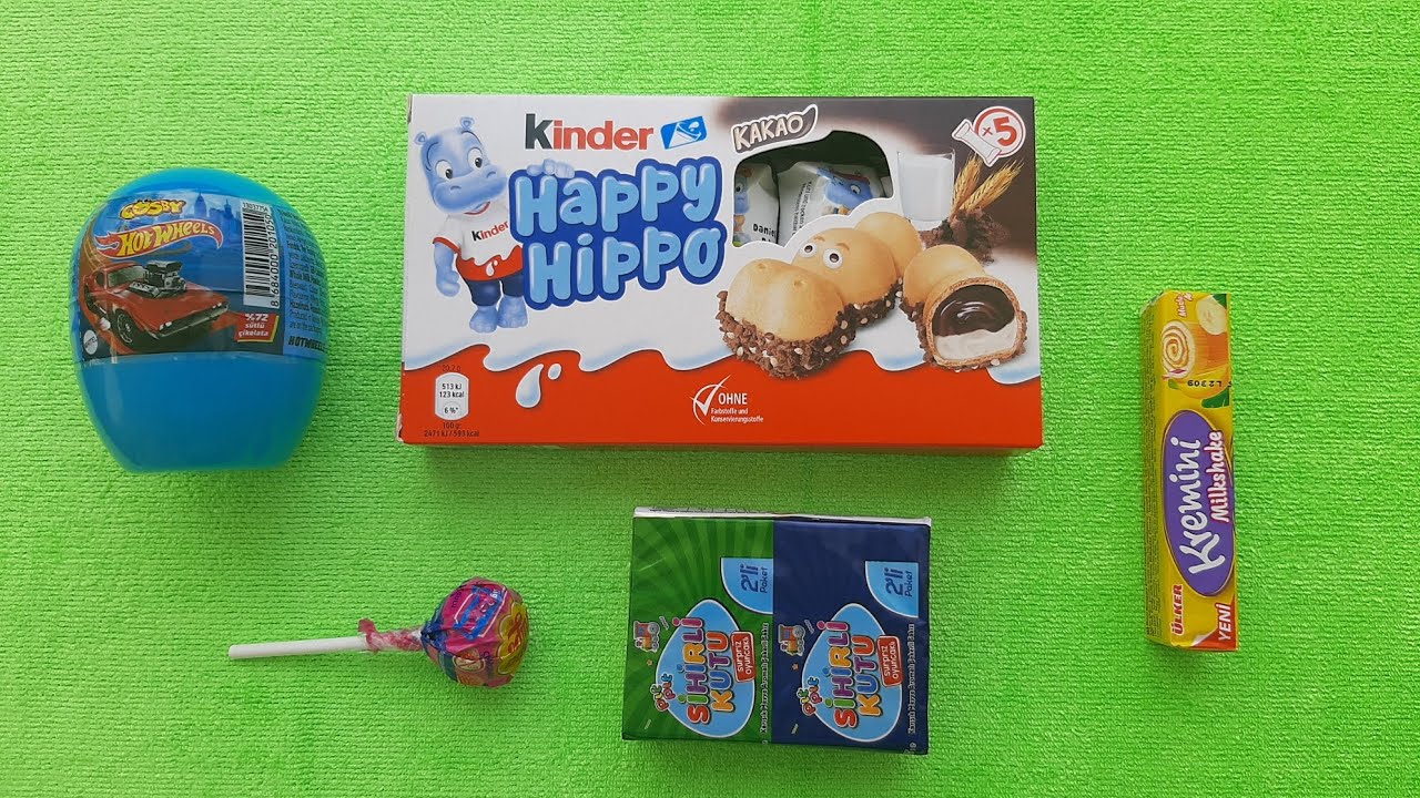 Kinder Hippo, Chupa Chups and Surprises - Unpacking Sweets - ASMR ...