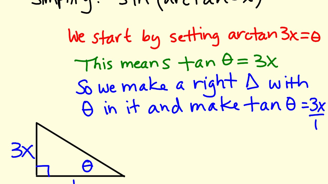 Finding The Value Of Sin arctan 3x YouTube