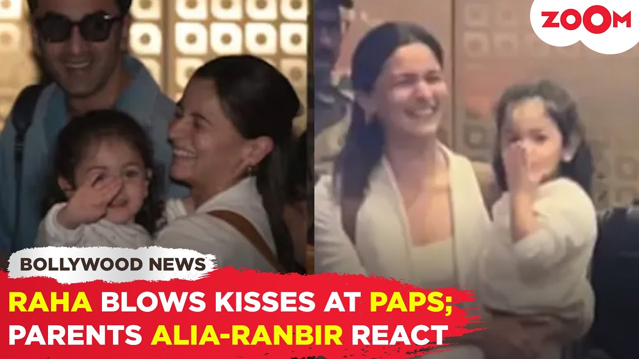 Baby Raha CUTELY waves & blows KISSES at paps, Alia-Ranbir can’t stop ...