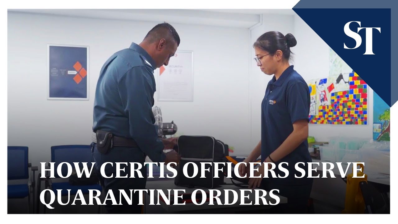 How Certis officers serve quarantine orders | The Straits Times - YouTube