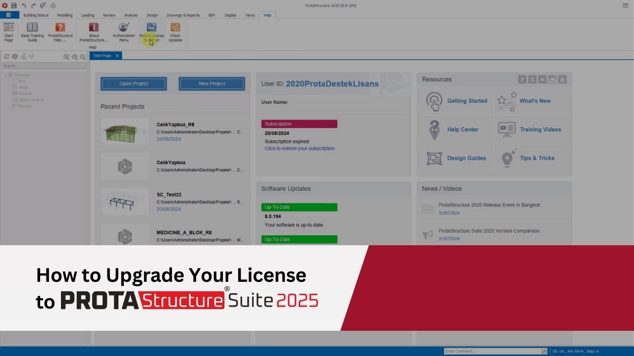 How to Upgrade Your License to ProtaStructure Suite 2025 - YouTube