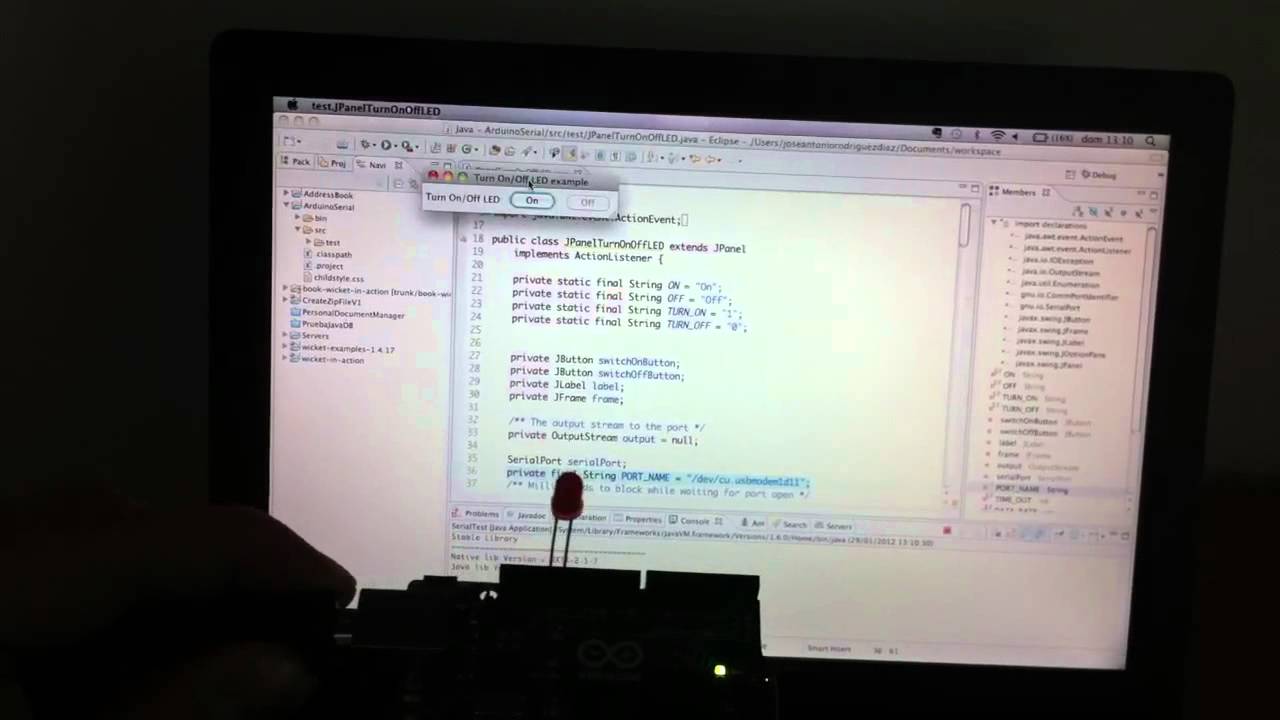Java y arduino cominicación vía serial - YouTube