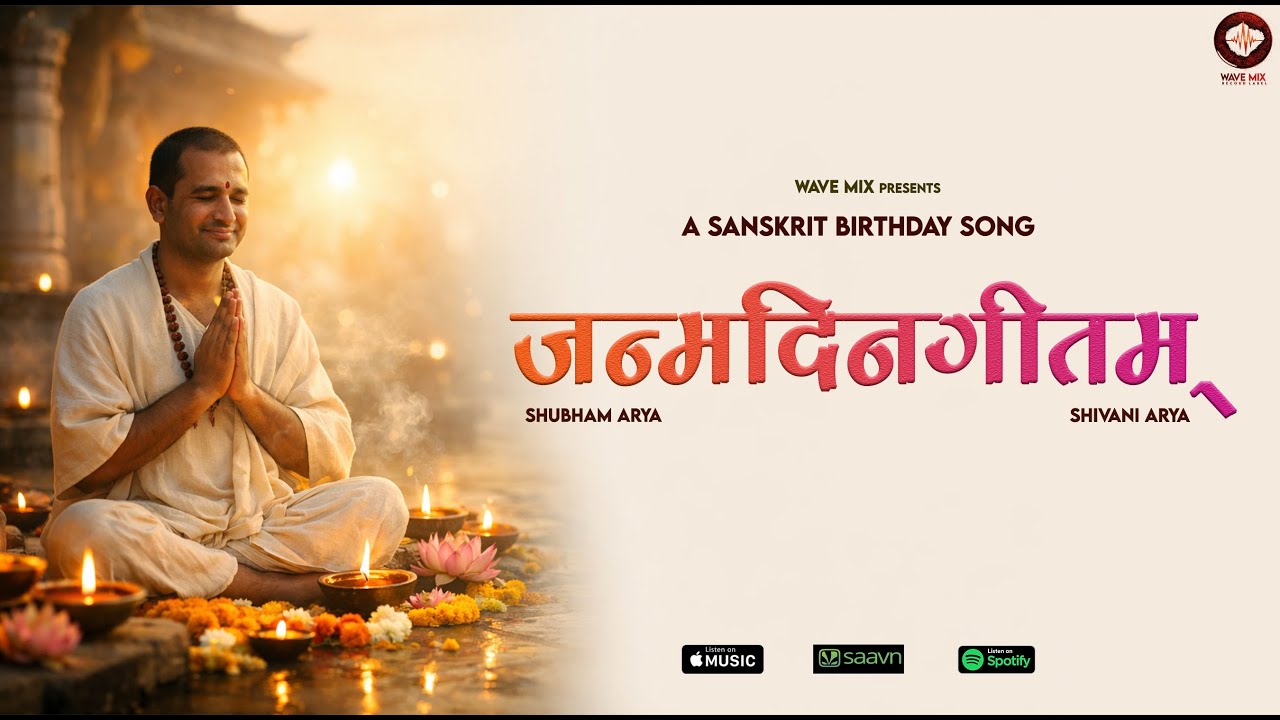 Birthday Sanskrit Song | शुभजन्मदिनम् | Shubham Arya | Shivani Arya ...
