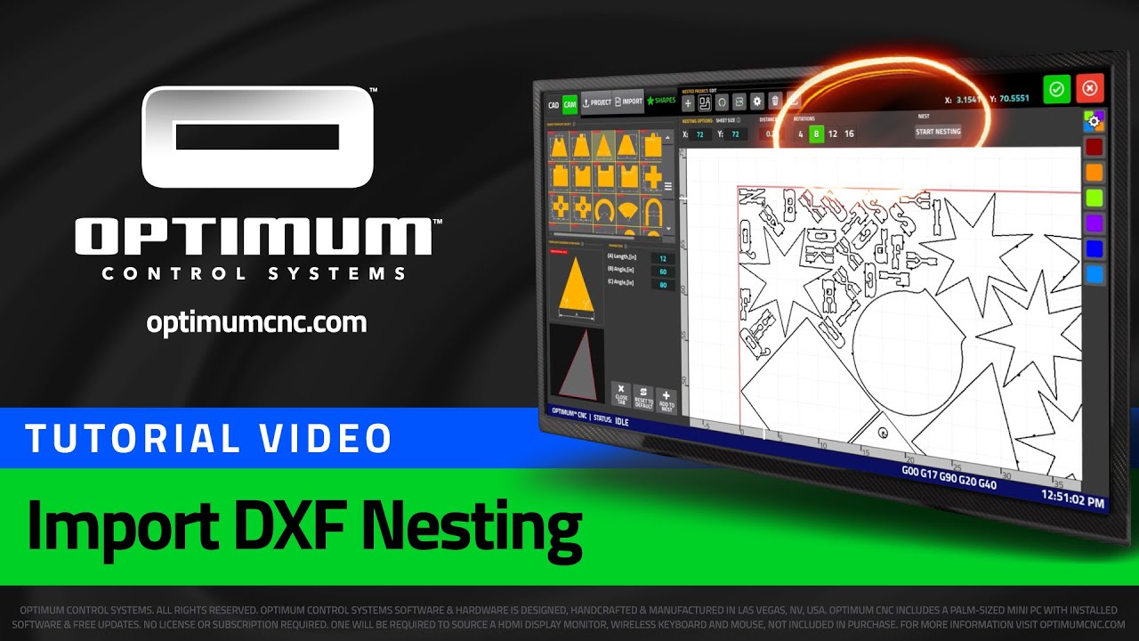 OptimumCNC: 08_03 Import DXF Nesting - YouTube