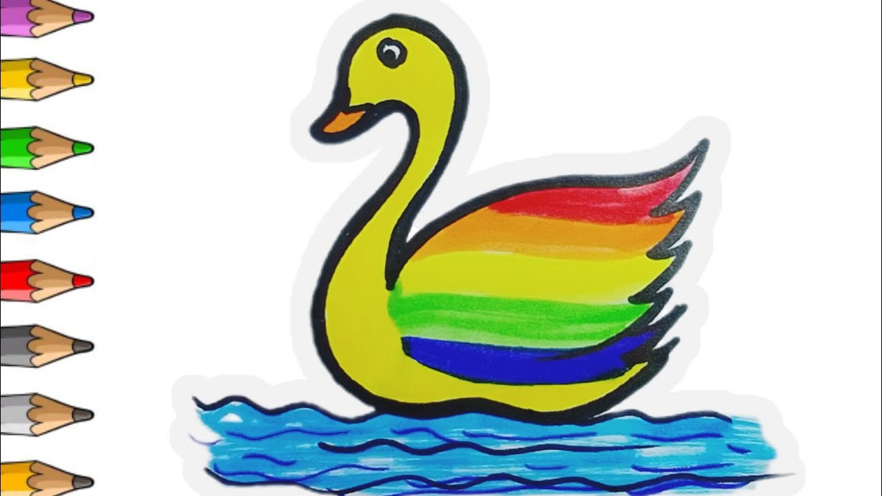 How to draw duck 🦆 ll Duck drawing step by step for beginners ll Duck ...