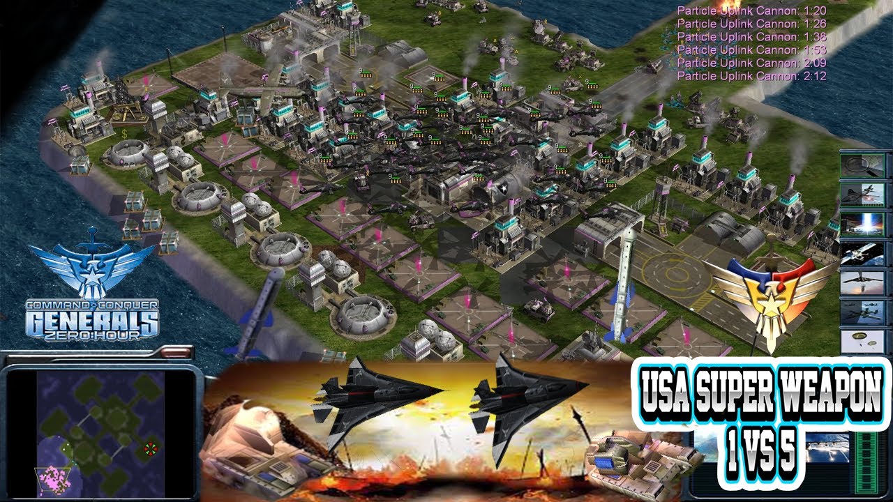 Command Conquer Generals Zero Hour - Usa Super Weapon General 1 vs 5 ...
