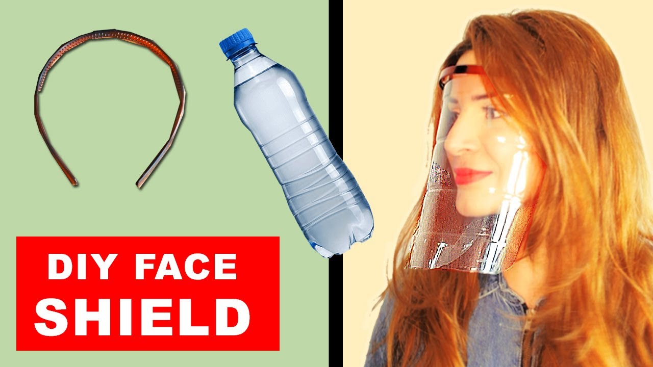 MAKE A FACE VISOR SHIELD + FACE MASK - EASY - NO SEWING! | DIY - YouTube