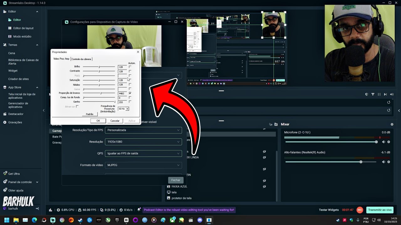 COMO RESOLVER WEBCAM COM IMAGEM TRAVANDO / LENTA NO STREAMLABS OBS ...