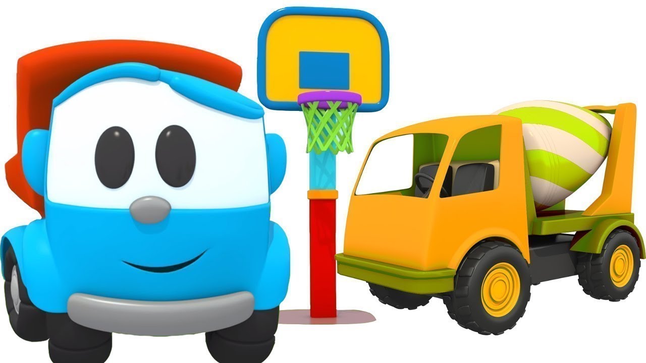 Leo the truck & a cement mixer: Construction vehicles for kids - Car ...