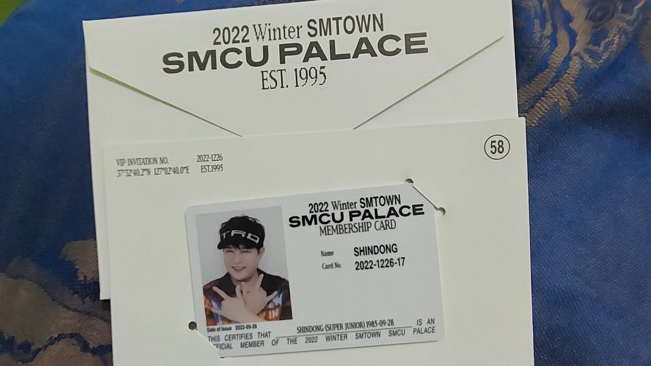 2022 WINTER SMTOWN SMCU PALACE MEMBERSHIP CARD (Version of Super Junior ...