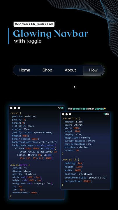 Glowing Navbar #css #coding #Glowing #gradienteffect #navbar #Website - YouTube