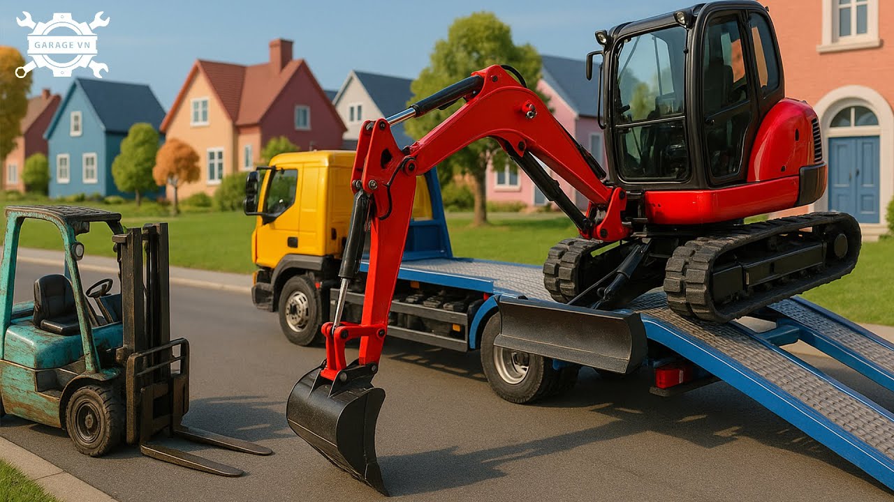 Broken Mini Excavator Transforms into Super Machine! | Garage Animation ...